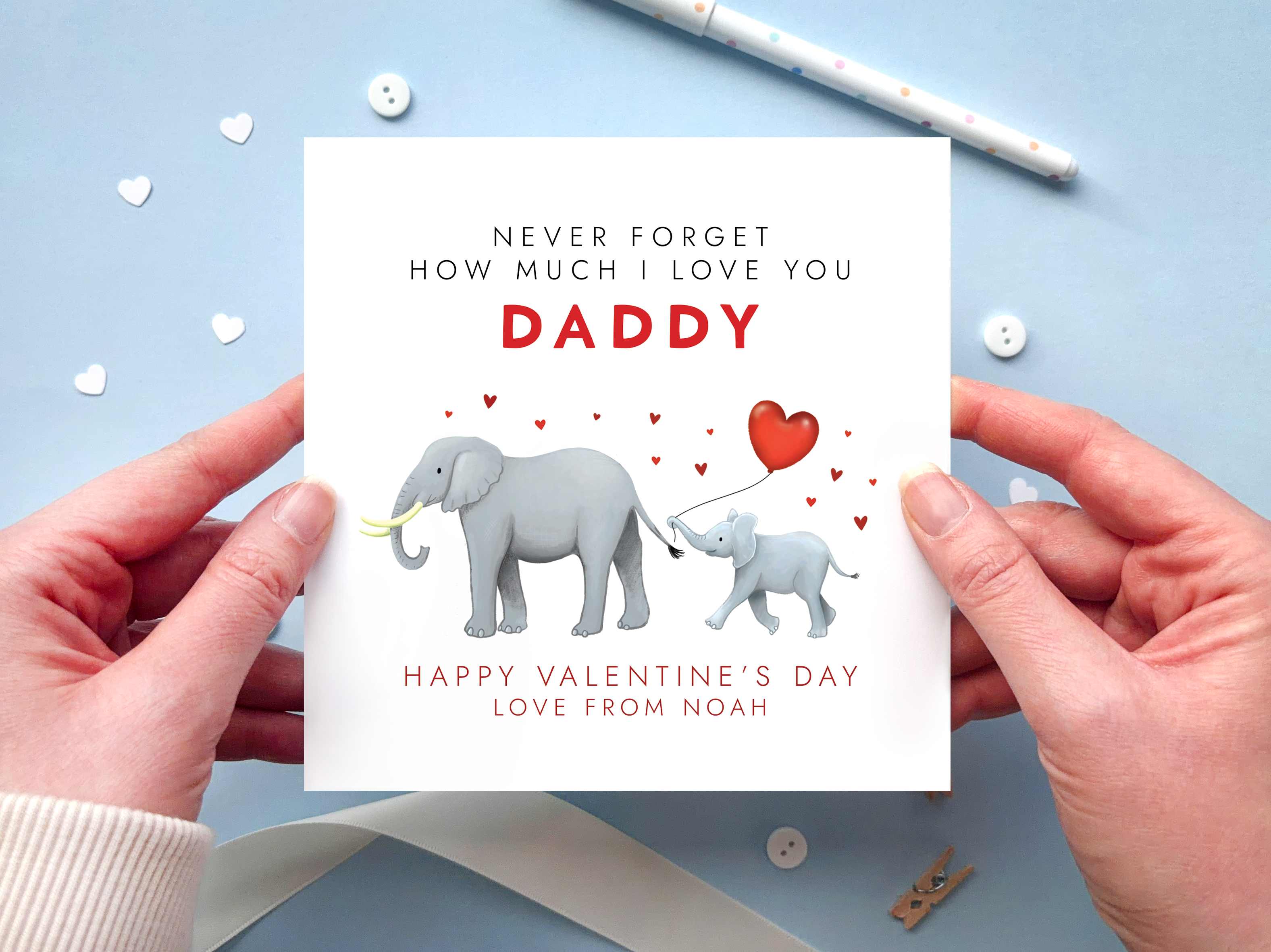 Personalised Valentine's Day Cards for Daddy – Lilac Kitten Designs